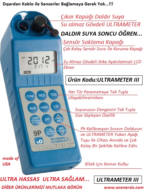 Ultrameter III Portatif El Tipi pH Metre